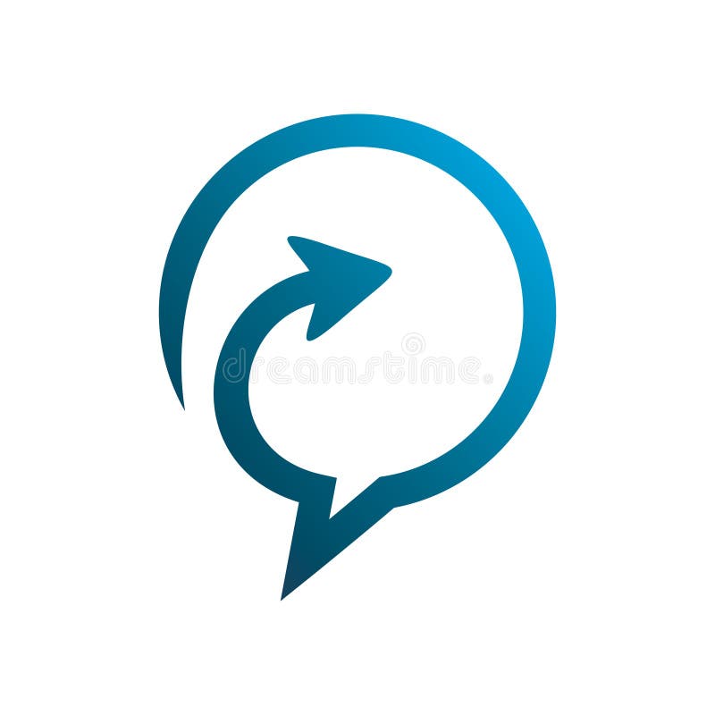 Blue Circle Arrow Chat Logo Design Stock Vector - Illustration of ...