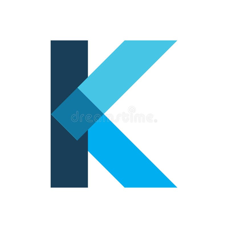 Initial K Letter Blue Color Logo Design Stock Vector - Illustration of ...