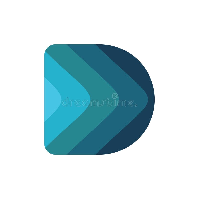 Blue Color Initial D Letter Arrow Logo Design Stock Vector ...