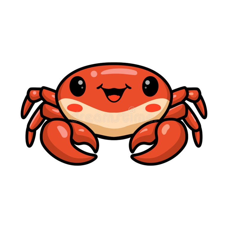 Cute Little Crab Cartoon Posing Stock Vector - Illustration of crab ...