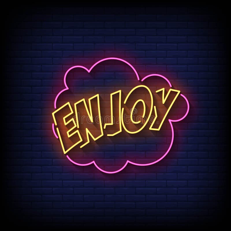 Enjoy Neon Signs Style Text Vector Stock Vector - Illustration of ...