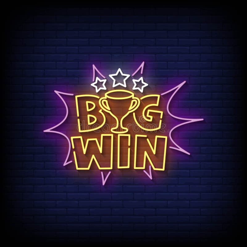 Big Win Neon Signs Style Text Vector Stock Vector - Illustration of ...