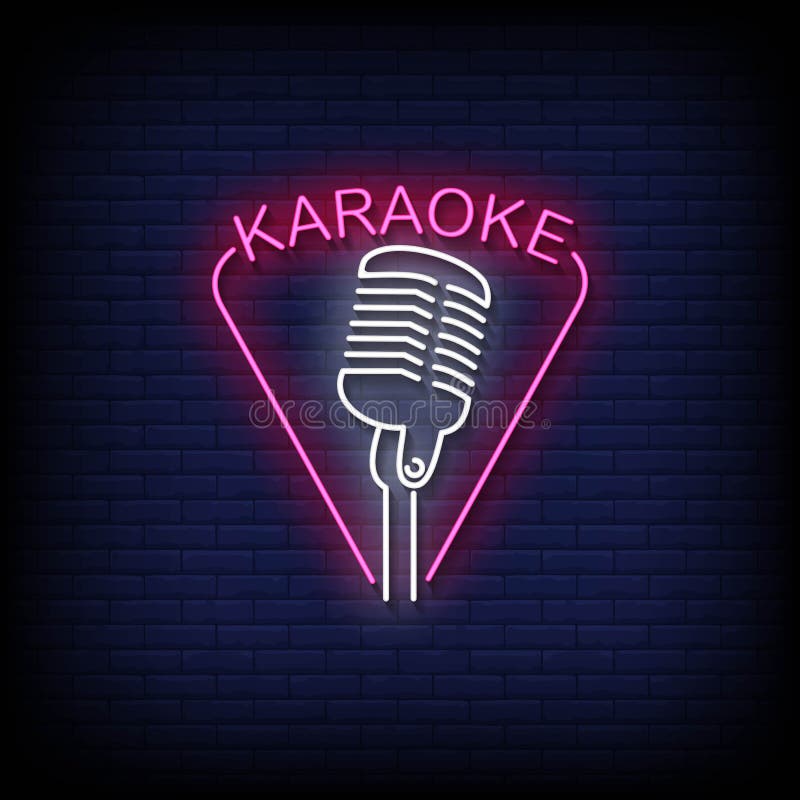 Karaoke Neon Signs Style Text Vector Stock Vector - Illustration of ...