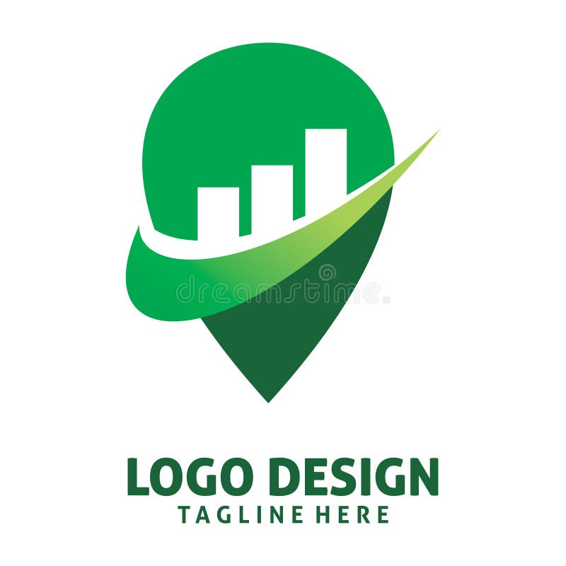 Green Point Pin Location Business Chart Logo Design Stock Illustration ...
