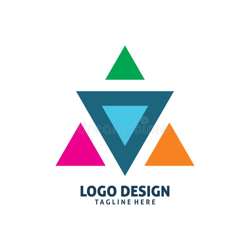 Creative Full Color Triangle Star Logo Design Stock Illustration ...