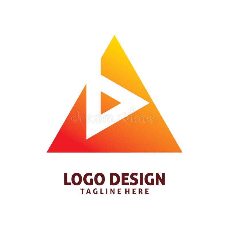 Triangle Prism Play Initial B Letter Logo Design Stock Illustration ...