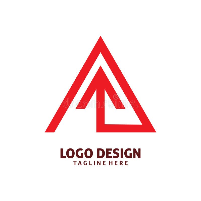 Triangle Red Line Arrow Logo Design Stock Illustration - Illustration ...