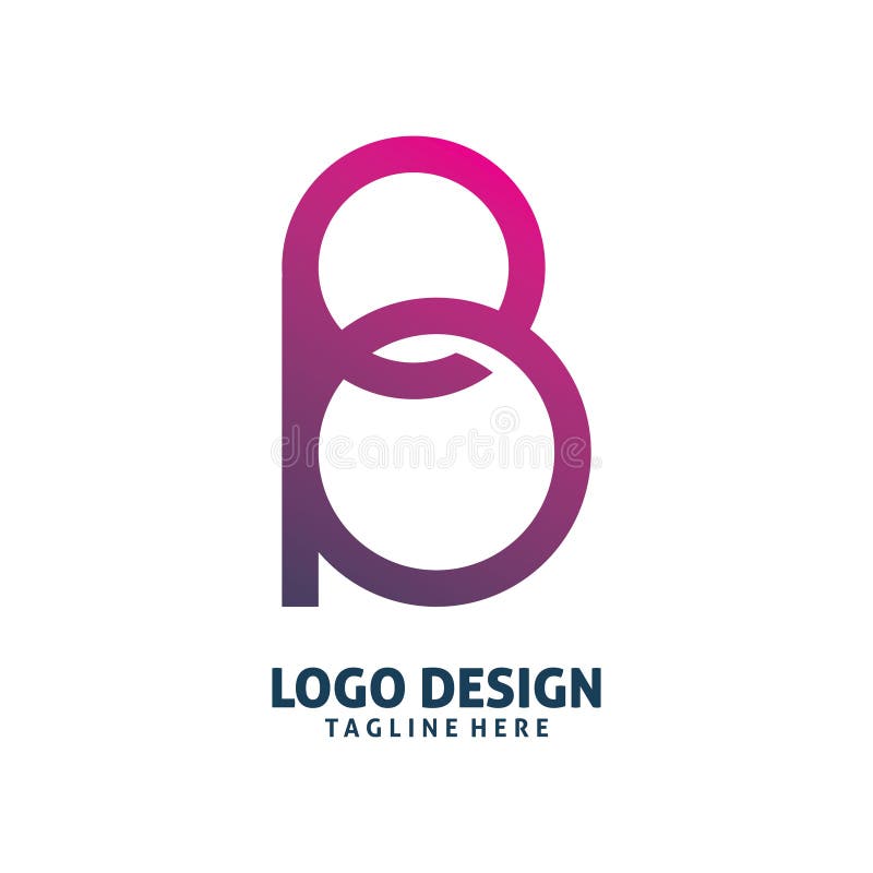 Modern Initial B Letter Color Line Logo Design Stock Illustration ...