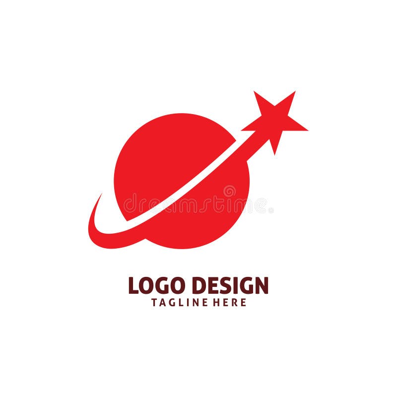 Red Planet Star Logo Design Stock Illustration - Illustration of ...