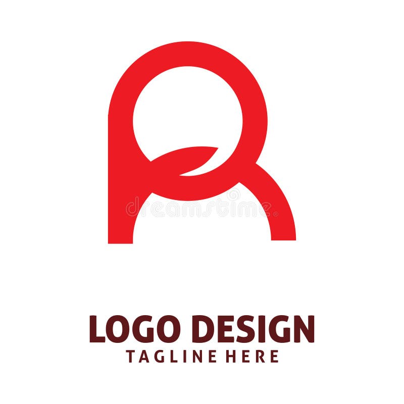 Red Initial R Letter Color Line Logo Design Stock Illustration ...