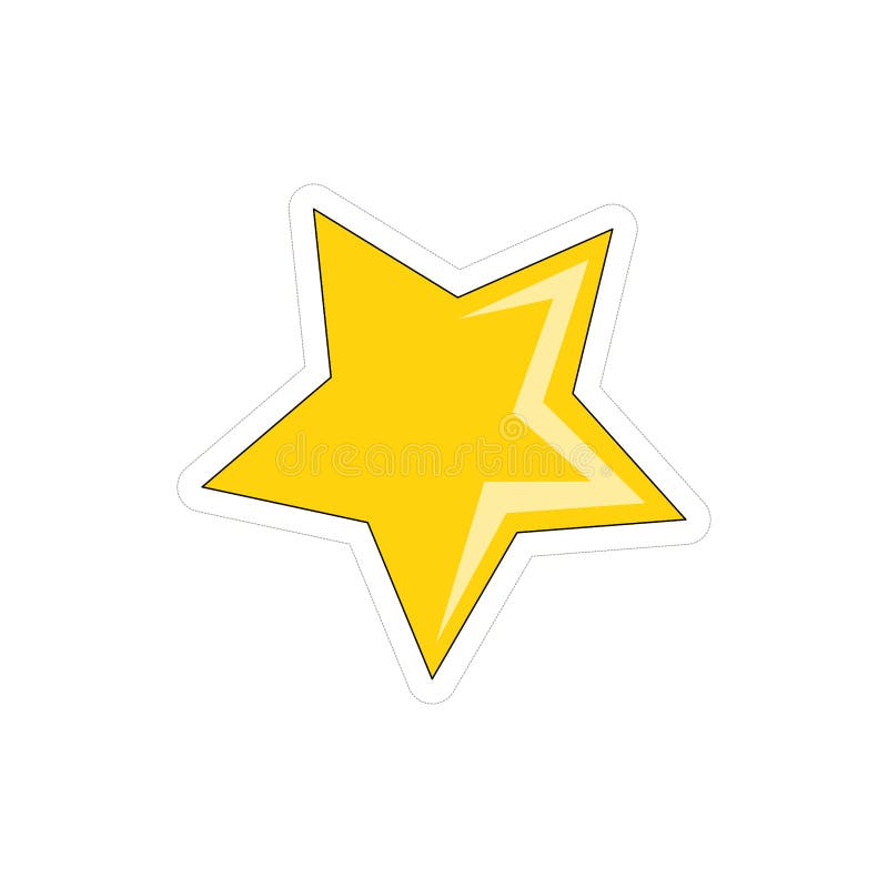 Cute Yellow Star Sticker Illustration Stock Vector - Illustration of ...