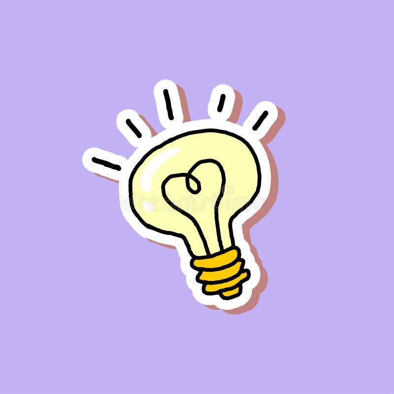 Yellow Glowing Lamp Sticker Illustration Stock Vector - Illustration of ...