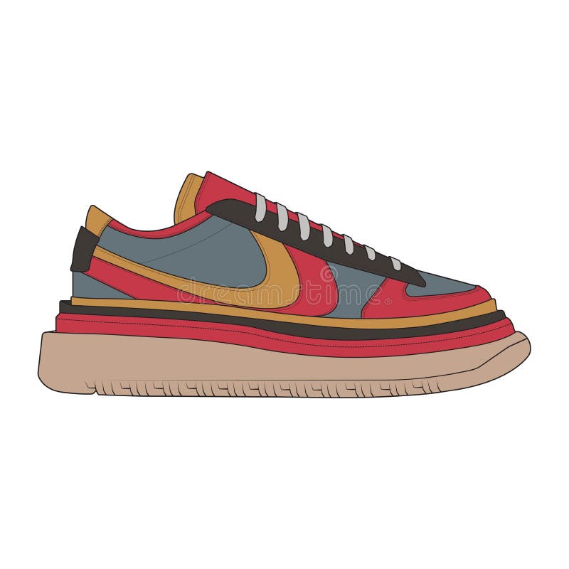 Vector Sneakers Shoes for Training, Running Shoe Vector Illustration ...