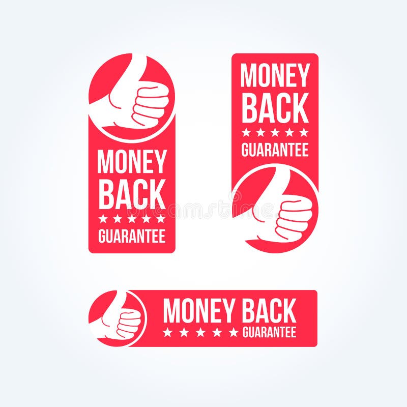 Money Back Guarantee Labels Stock Illustration - Illustration of ...
