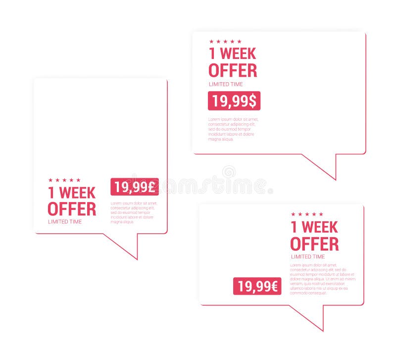 1 Week Offer Price Tags stock vector. Illustration of week - 240423776