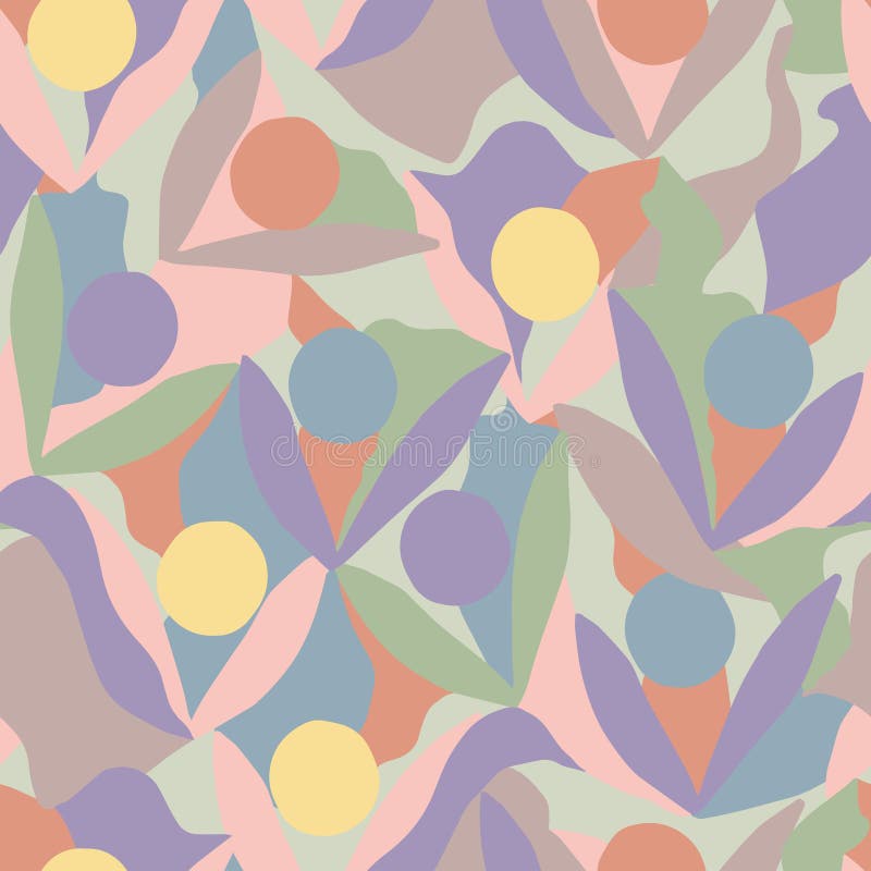 PrintVector Abstract Leaf Layered Shape Illustration Motif Seamless ...