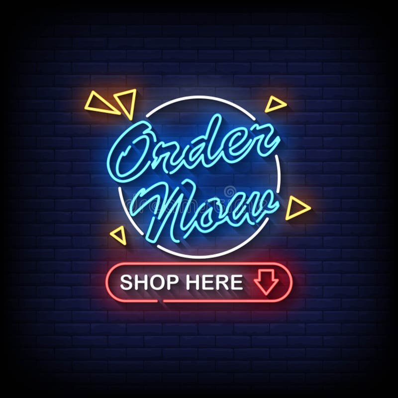 Neon Order Now Stock Illustrations – 133 Neon Order Now Stock ...