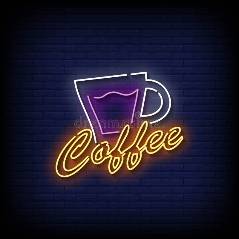 Coffee Neon Signs Style Text Vector Stock Vector - Illustration of ...