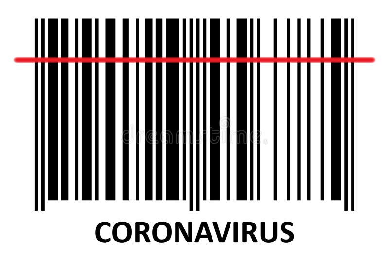 Coronavirus Barcode Scan on White Stock Illustration - Illustration of ...