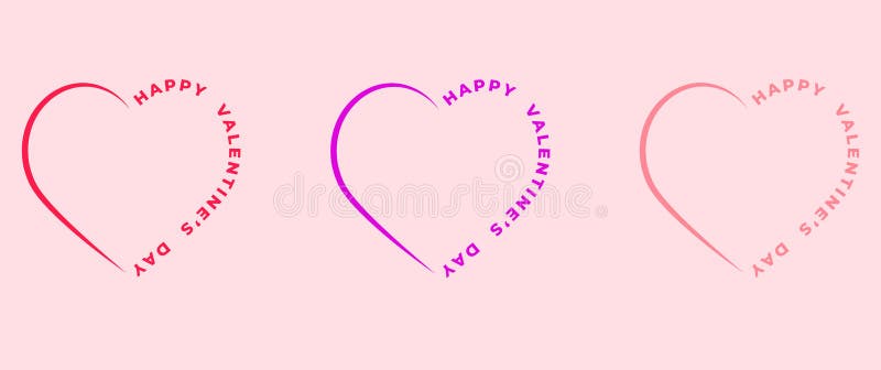 Heart on One Side, Heart with Writing on the Other Side Stock Vector ...