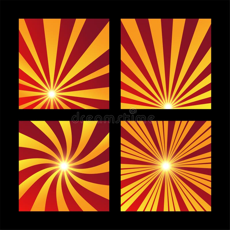 Collection of Striped Sunburst Pattern Background. Stock Vector ...