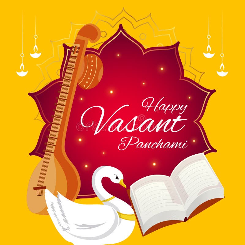 Banner Design of Happy Vasant Panchami Stock Vector - Illustration of ...