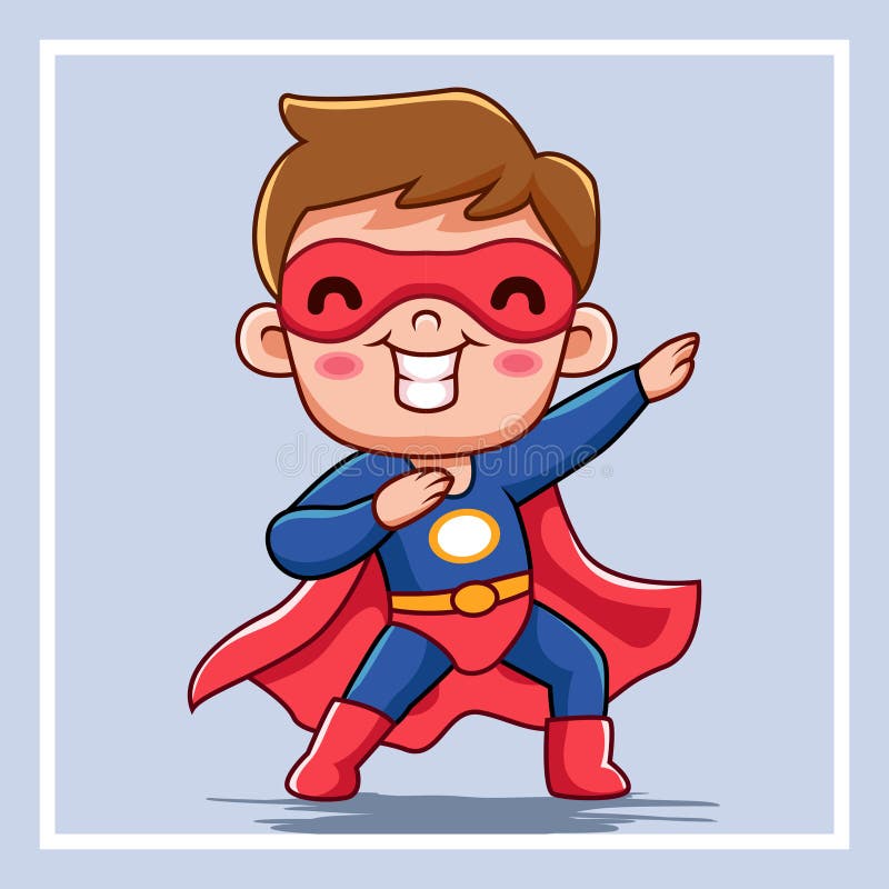Cute Little Superhero Cartoon Flying Stock Vector - Illustration of ...