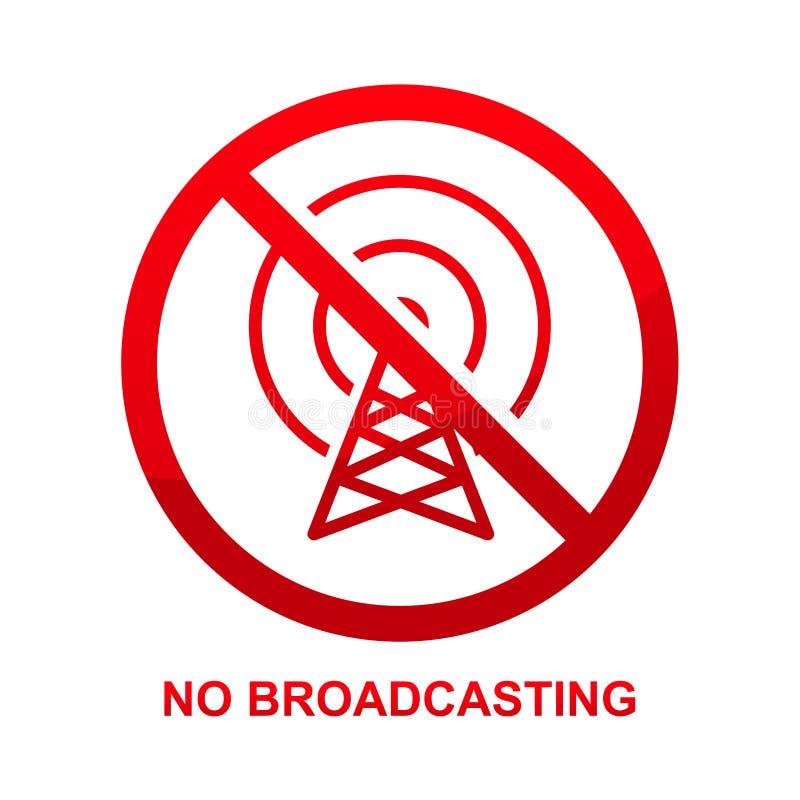 No Radio Sign Isolated on White Background Stock Illustration ...