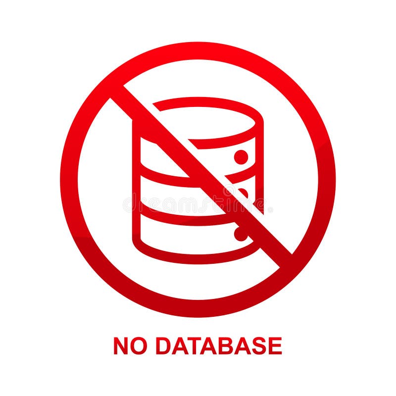 No Database Sign Isolated on White Background Stock Vector ...