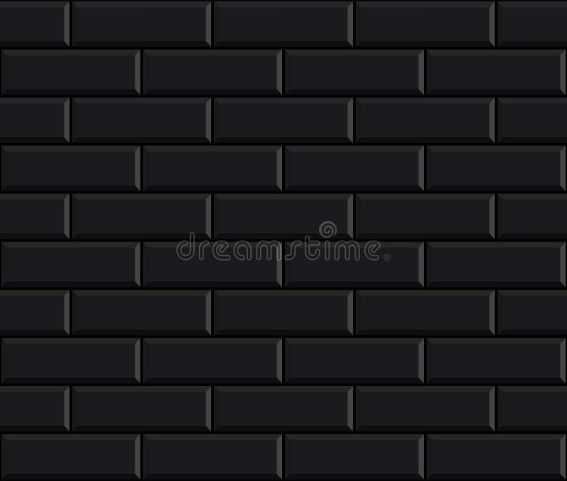 Black Ceramic Brick Wall. Long Brick Tile Pattern. Stock Vector ...