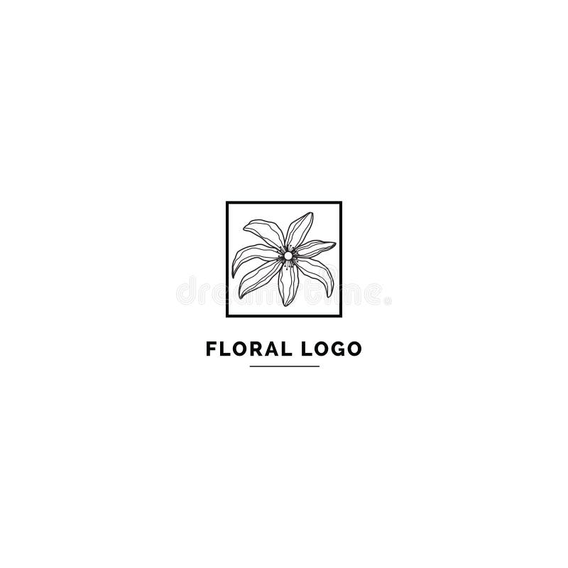 Simple and Clean Floral Logo Template. Stock Vector - Illustration of ...