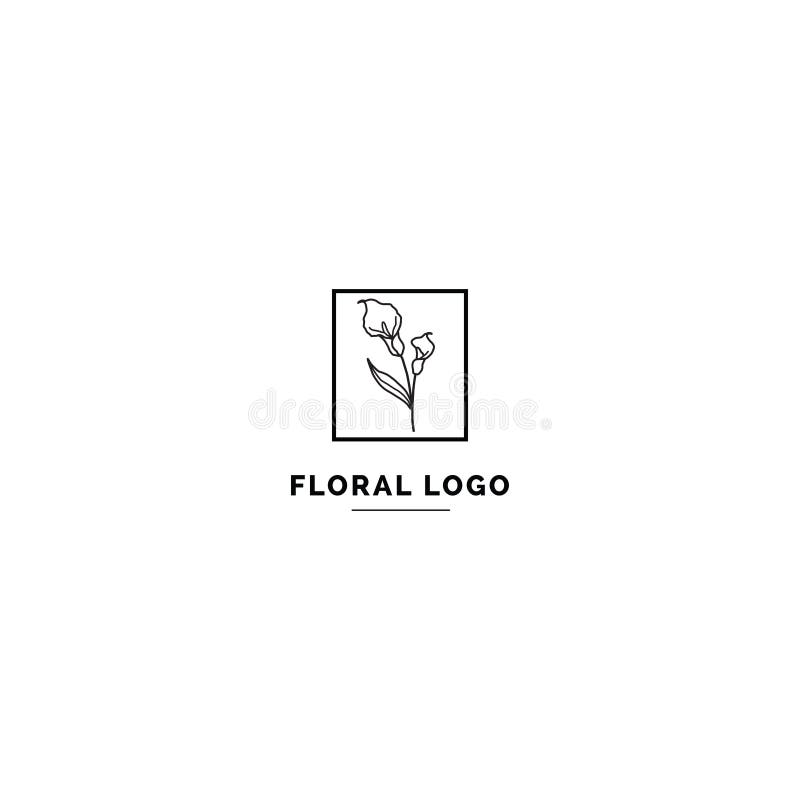 Simple and Clean Floral Logo Template. Stock Vector - Illustration of ...