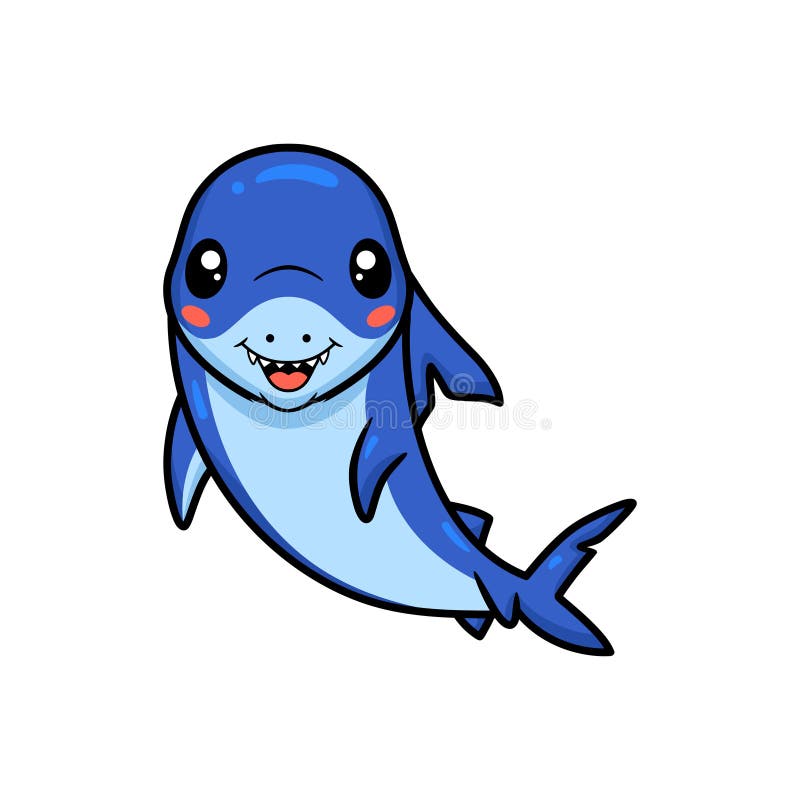 Cute Little Shark Cartoon Posing Stock Vector - Illustration of baby ...