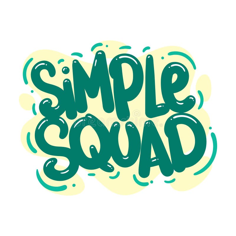 Simple Squad Quote Text Typography Design Graphic Vector Illustration ...