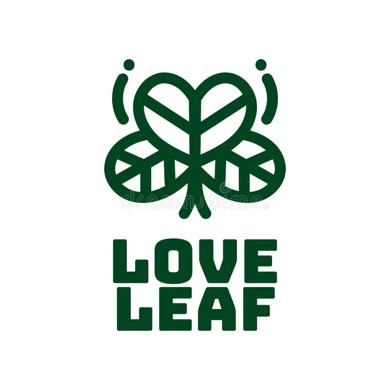 Love Leaf Green Nature Logo Concept Design Illustration Stock Vector ...