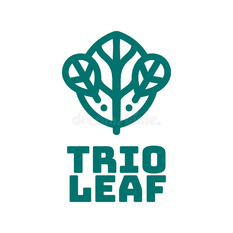 Trio Three Leaf Green Nature Logo Concept Design Illustration Stock ...