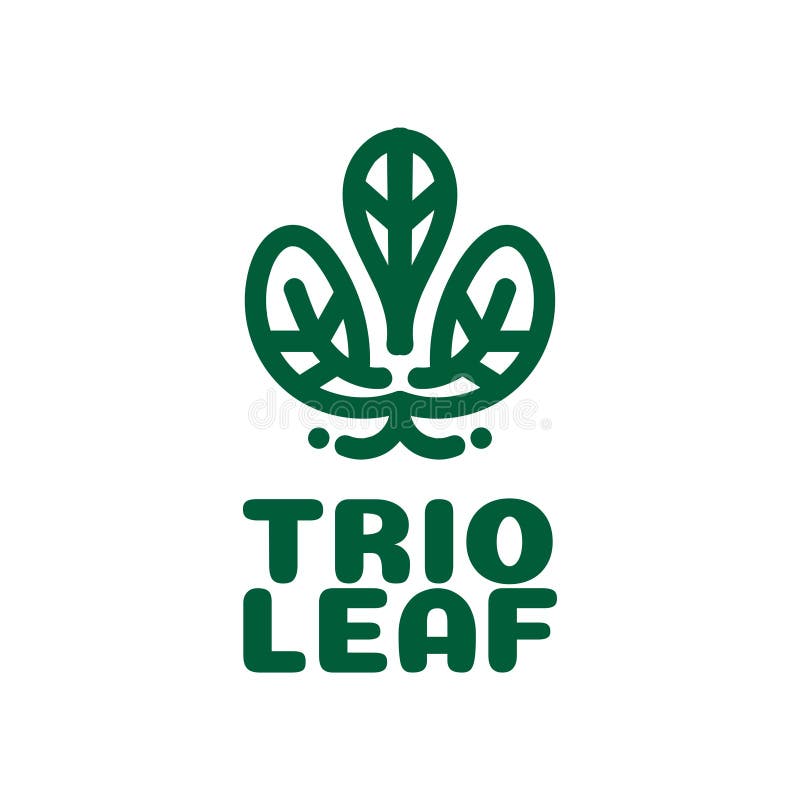 Trio Three Leaf Green Nature Logo Concept Design Illustration Stock ...