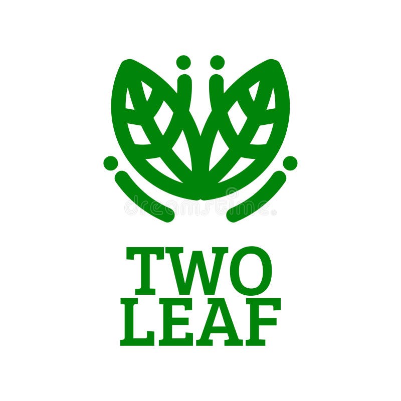 Two Leaf Green Nature Logo Concept Design Illustration Stock Vector ...