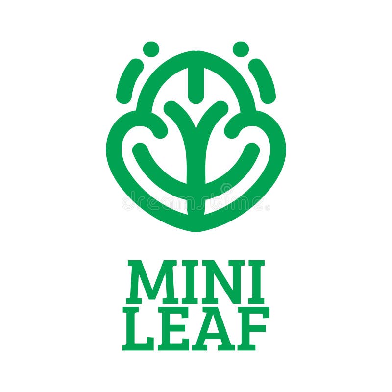 Mini Leaf Green Nature Logo Concept Design Illustration Stock Vector ...