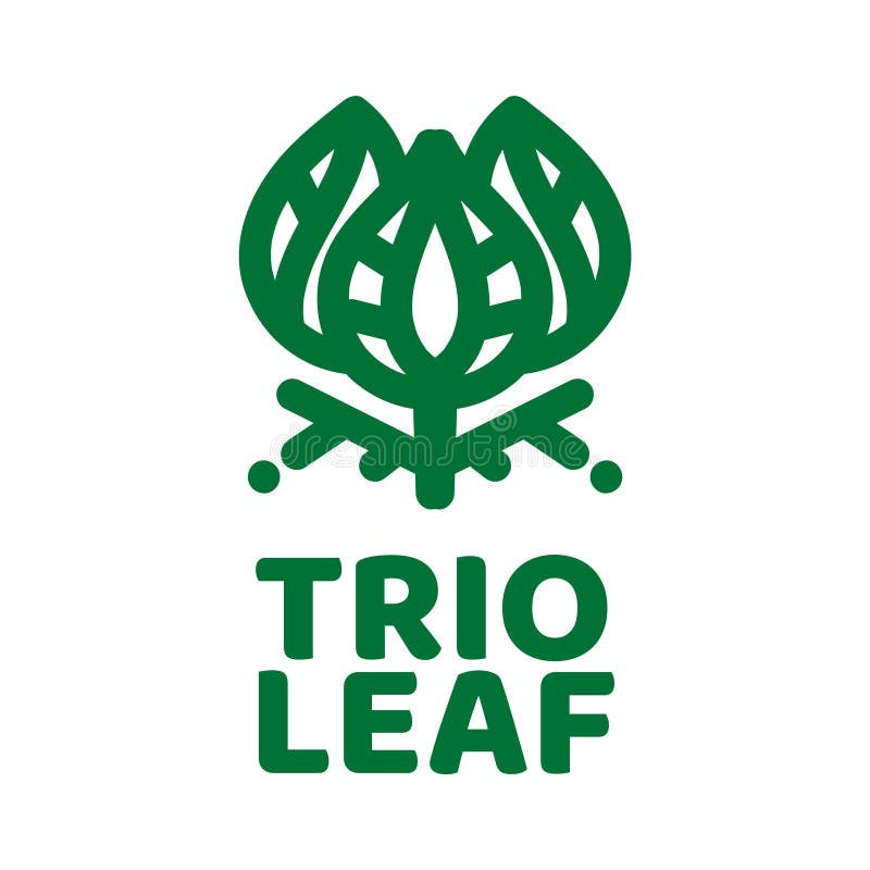 Trio Three Leaf Green Nature Logo Concept Design Illustration Stock ...
