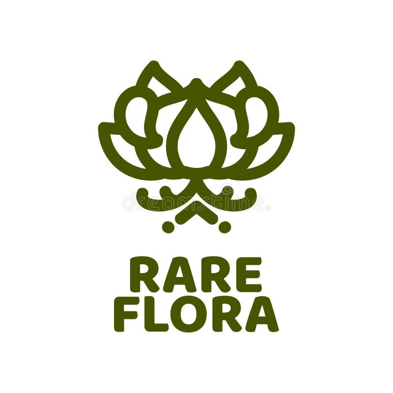 Rare Flora Flower Green Nature Logo Concept Design Illustration Stock ...