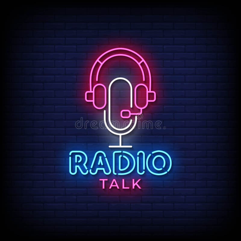 Radio Talk Neon Signs Style Text Vector Stock Vector - Illustration of ...