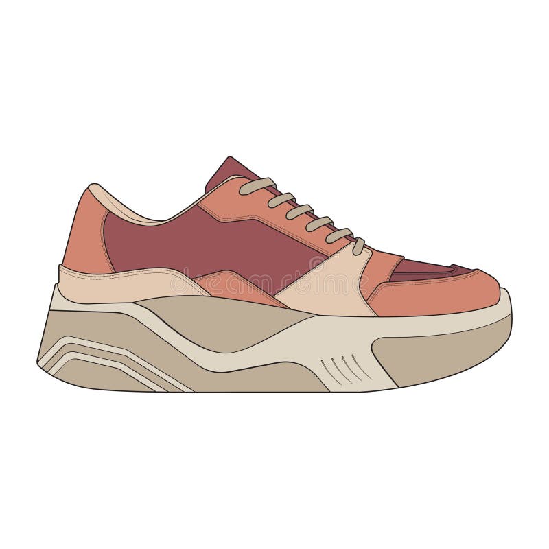 Vector Sneakers Shoes for Training, Running Shoe Vector Illustration ...