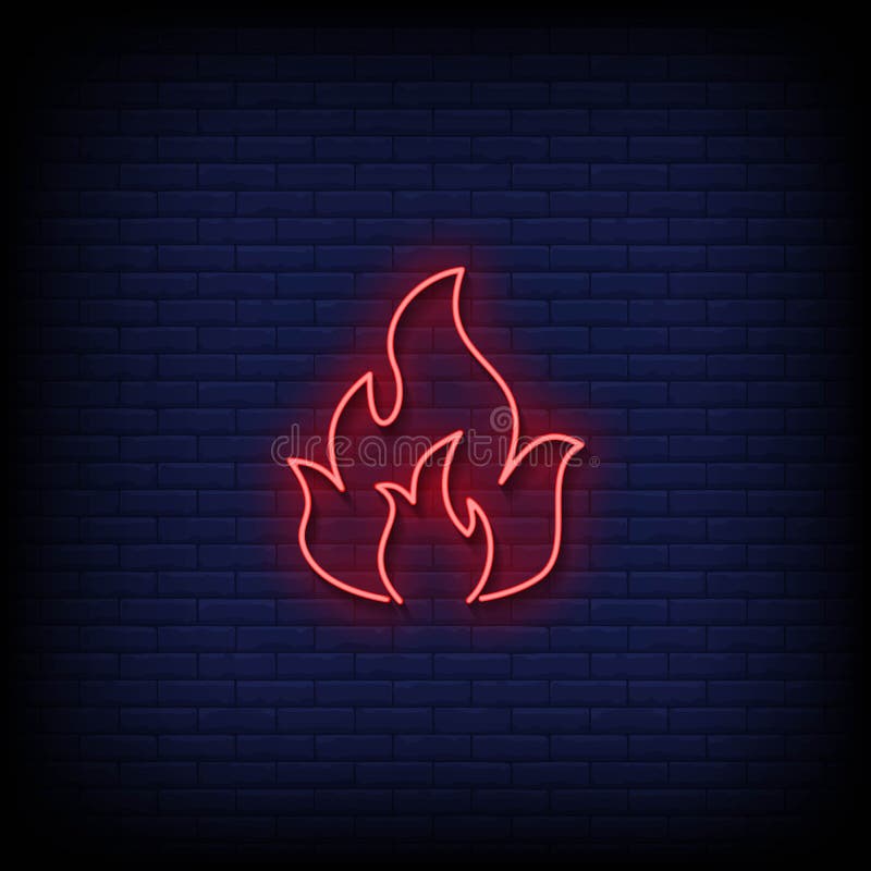 Flame Neon Signs Style Text Vector Stock Vector - Illustration of ...
