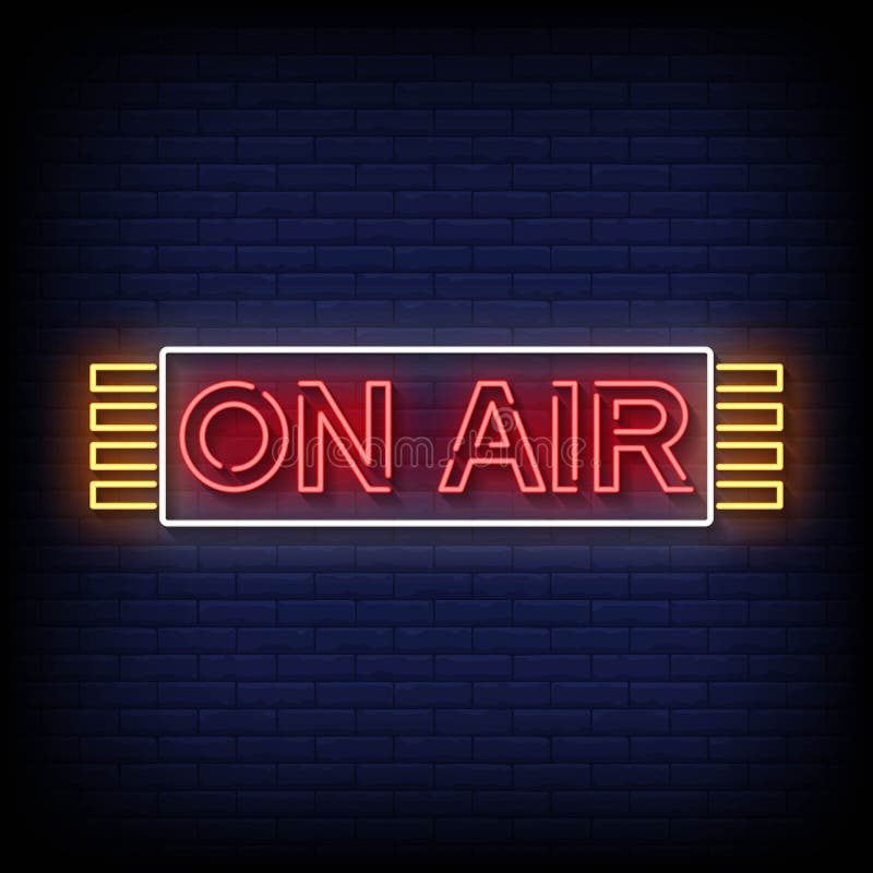 On Air Neon Signs Style Text Vector Stock Vector - Illustration of ...