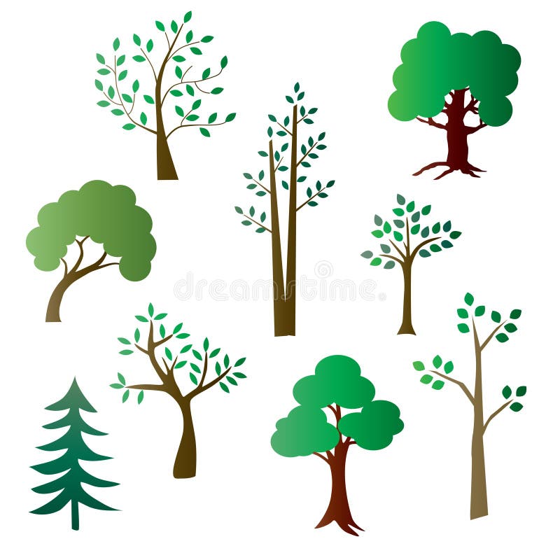 Simple Gradient Tree Illustrations Stock Vector - Illustration of tree, spring: 241426601