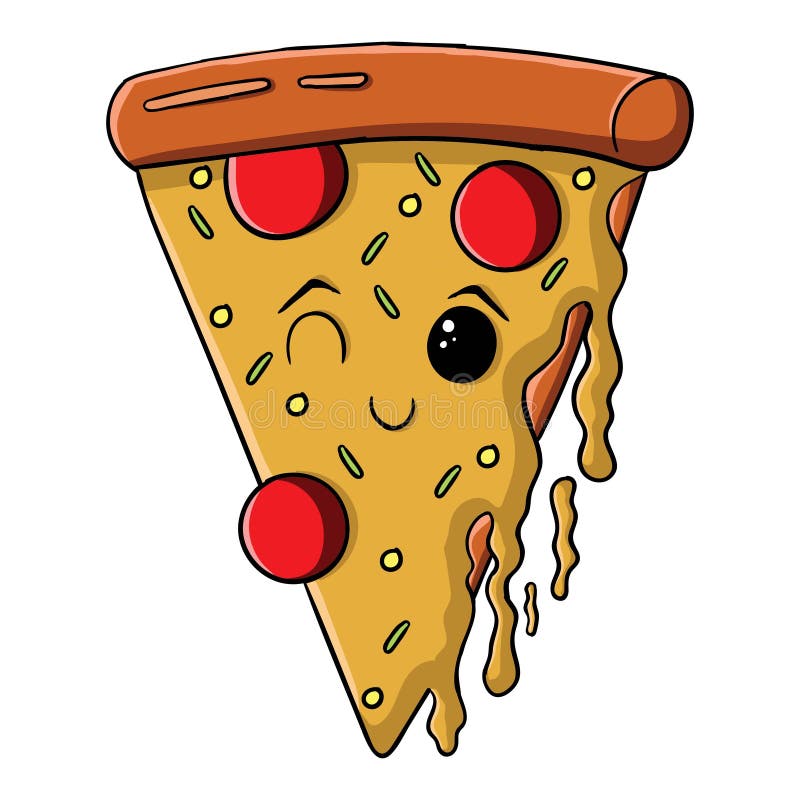 Cute pizza cartoon stock vector. Illustration of restaurant - 241447846