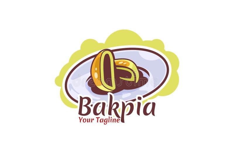 Bakpia Bean-filled Moon Cake-like Pastry Logo Design, Stock Vector ...