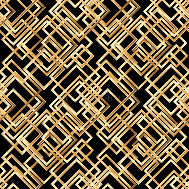 Art Deco Seamless Geometric Pattern, Vector Stock Vector - Illustration ...