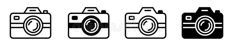 Digital Camera Outline and Icon Set Stock Vector - Illustration of ...